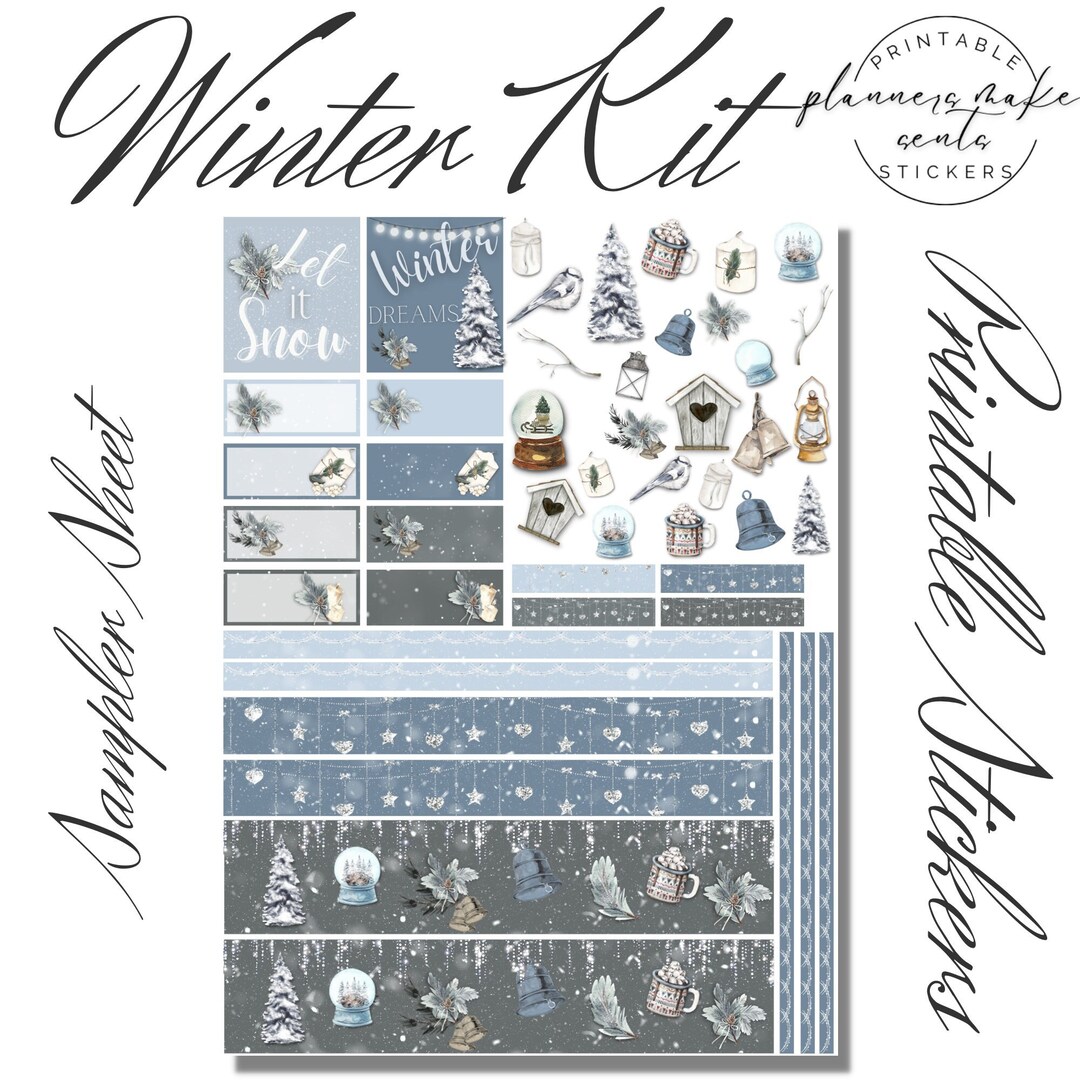 WINTER WONDERLAND Printable Planner Stickers/full Box Stickers ...