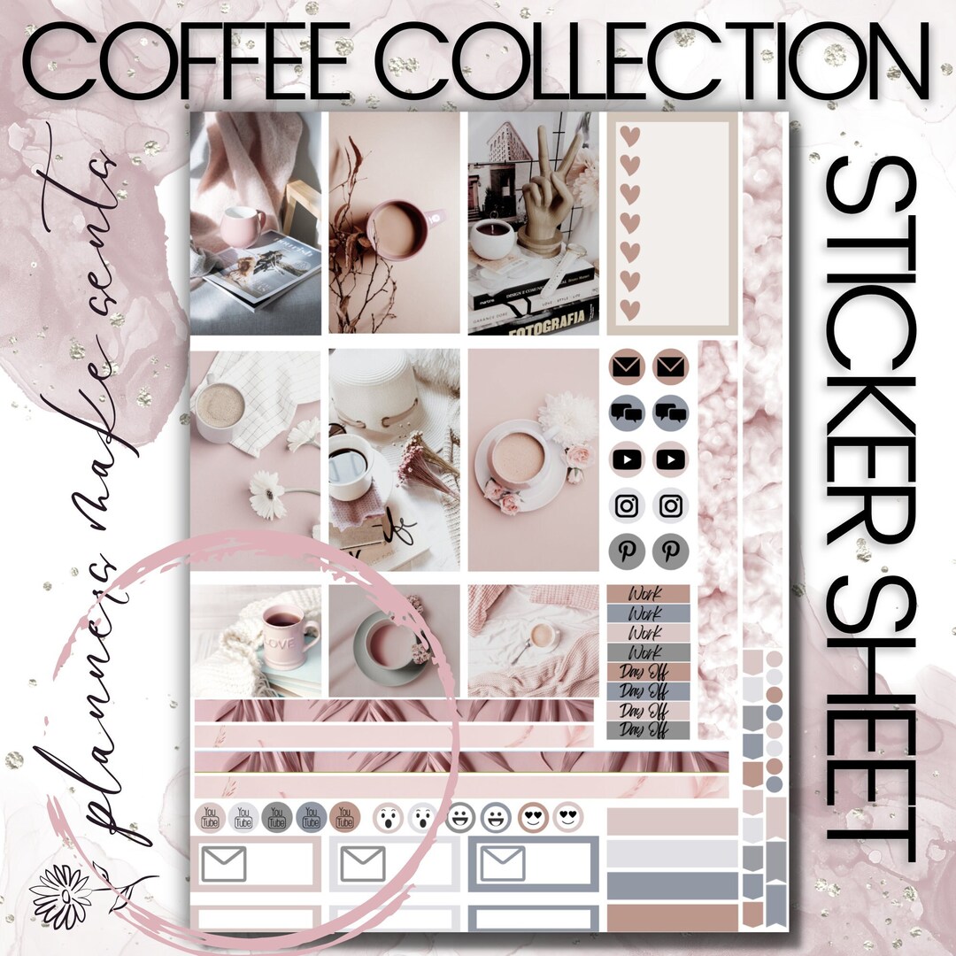 COFFEE BARISTA PRINTABLE Sticker Kit/happy Planner/coffee Stickers/to ...