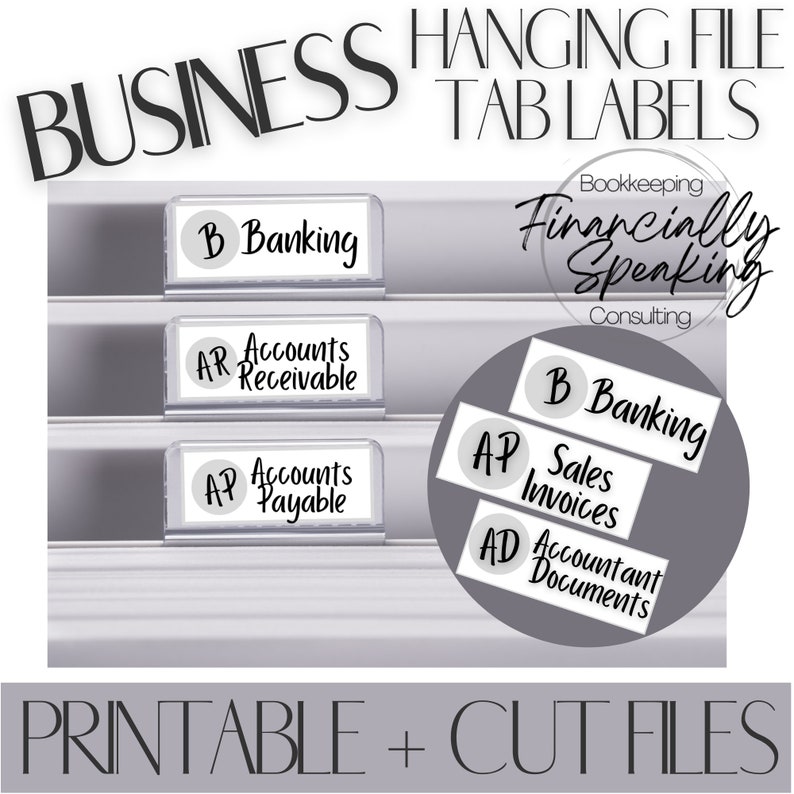 PRINTABLE FILE LABELS for Business Paperwork/cut Files for Silhouette ...