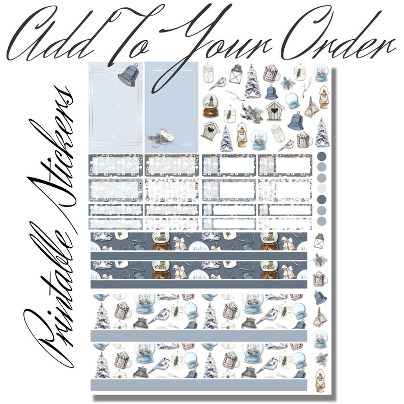 COZY WINTER SCENERY Printable Planner Stickers/vertical Happy Planner ...