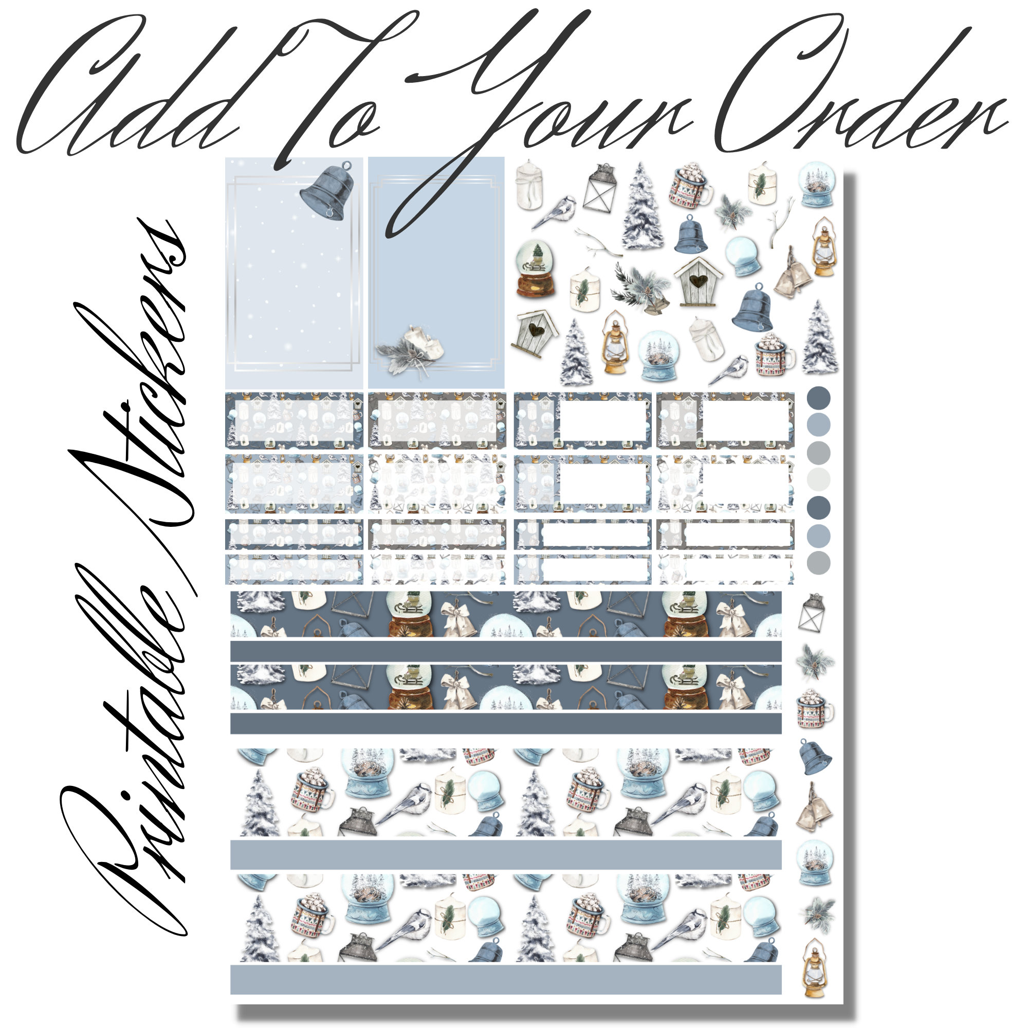 WINTER SEASON Printable Planner Stickers/vertical Happy Planner ...
