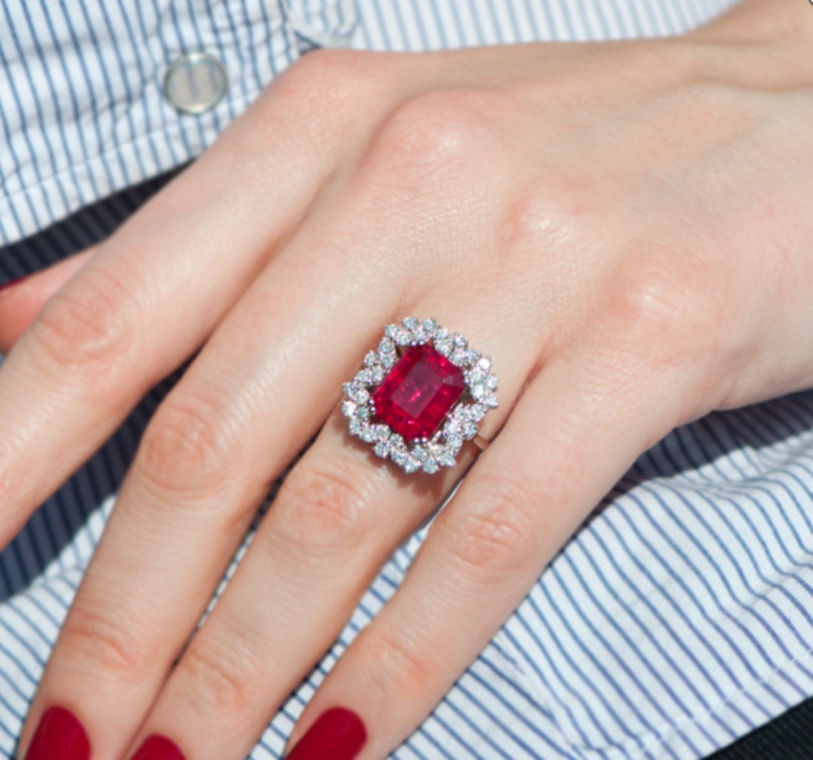 AAA+ Natural Certified Aaa+natural Ruby Ring-925 Sterling Silver-6.25 ...