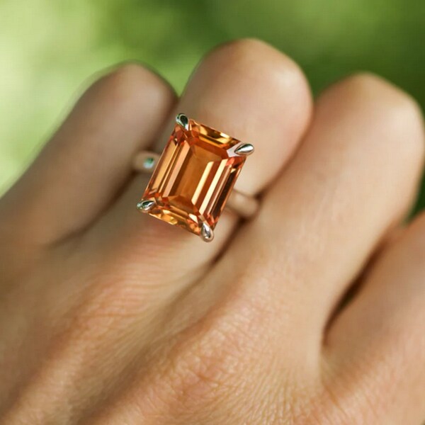 Orange Gemstone Ring - Etsy