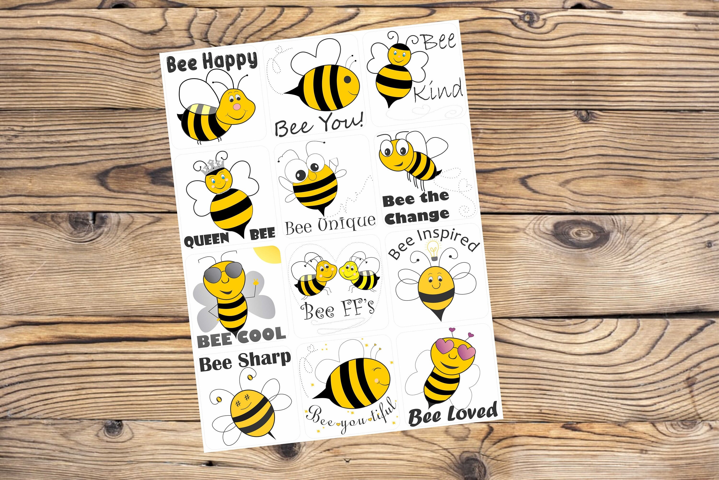 3 Inch Bee Stickers | Vinyl Laptop Stickers | Bumble Bee Stickers for ...