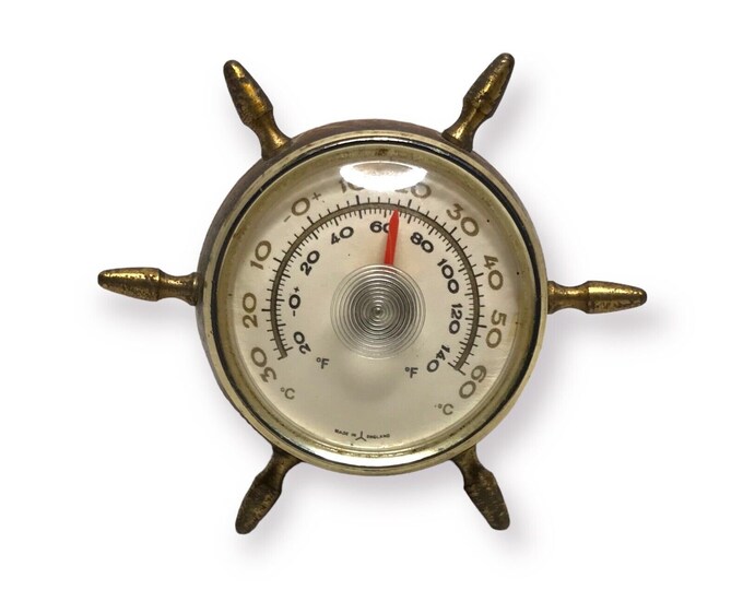 1950s Miniature Ship Wheel Thermometer -dunster , Made in England ...