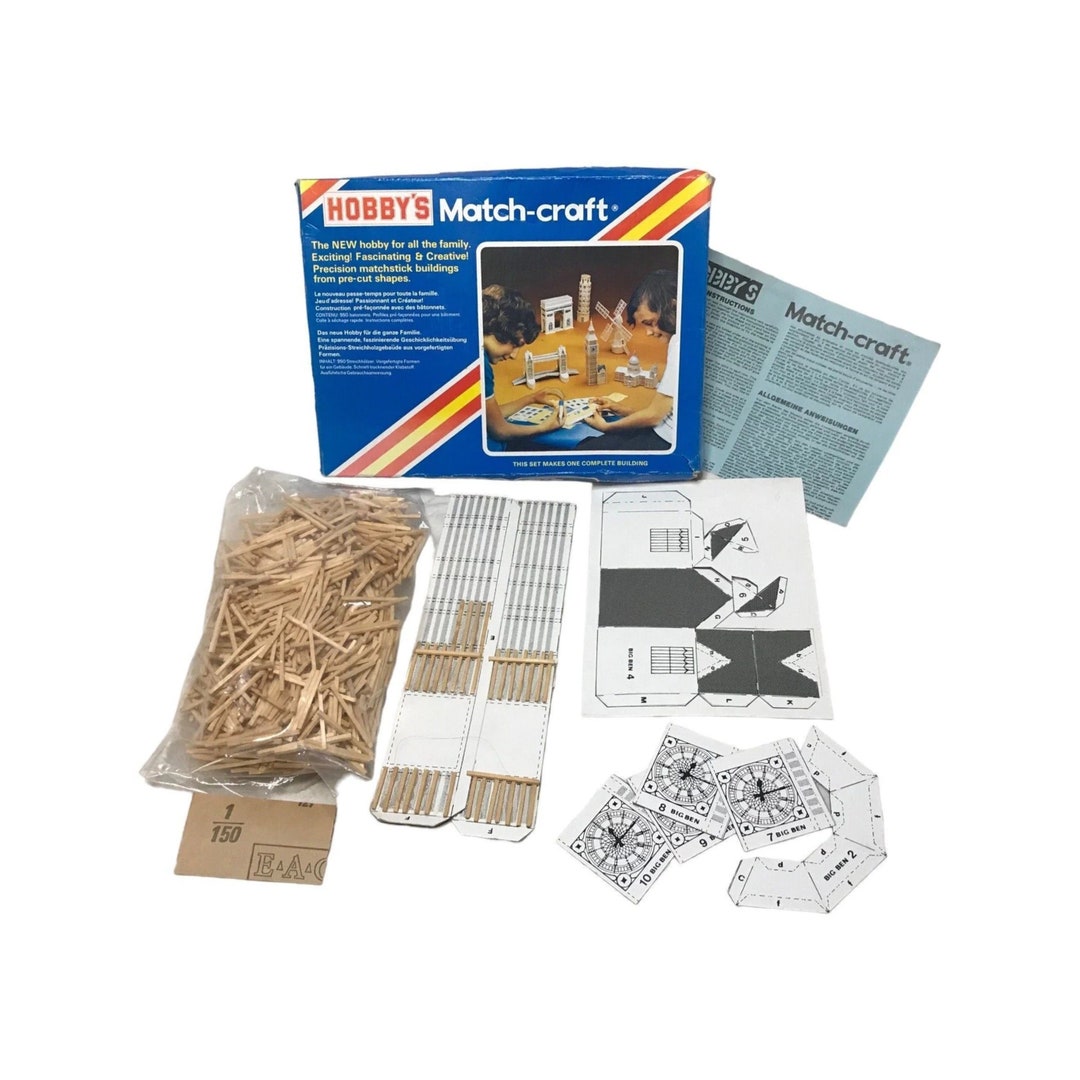 Hobbys Match-craft Big Ben Matchstick Building Kit Set - Etsy
