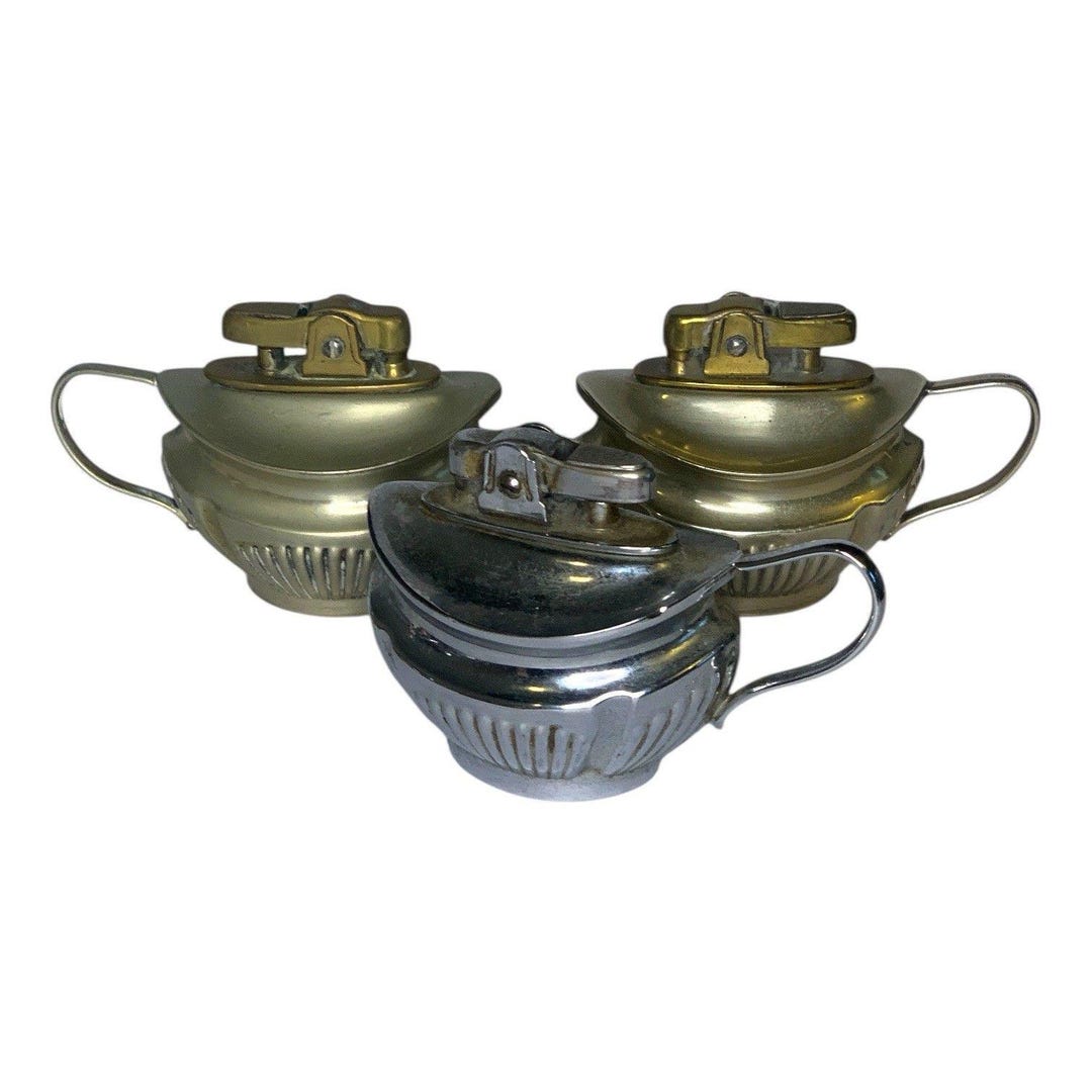 Set of 3 Vintage Mosda Period Series Table Lighters Silver Plated ...