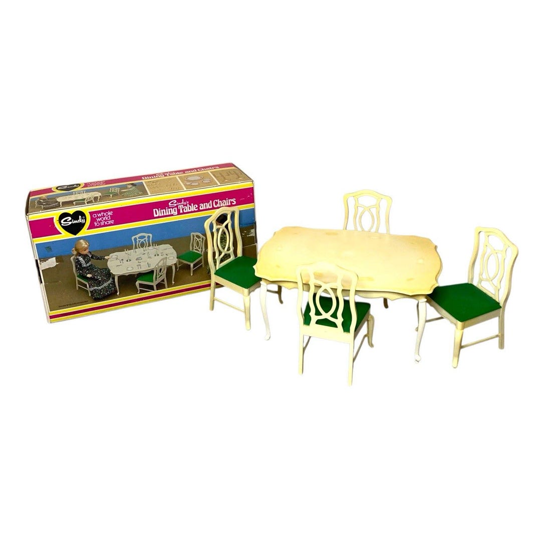 Vintage Sindy Dining Table & Chairs Set by Pedigree – Original Box ...
