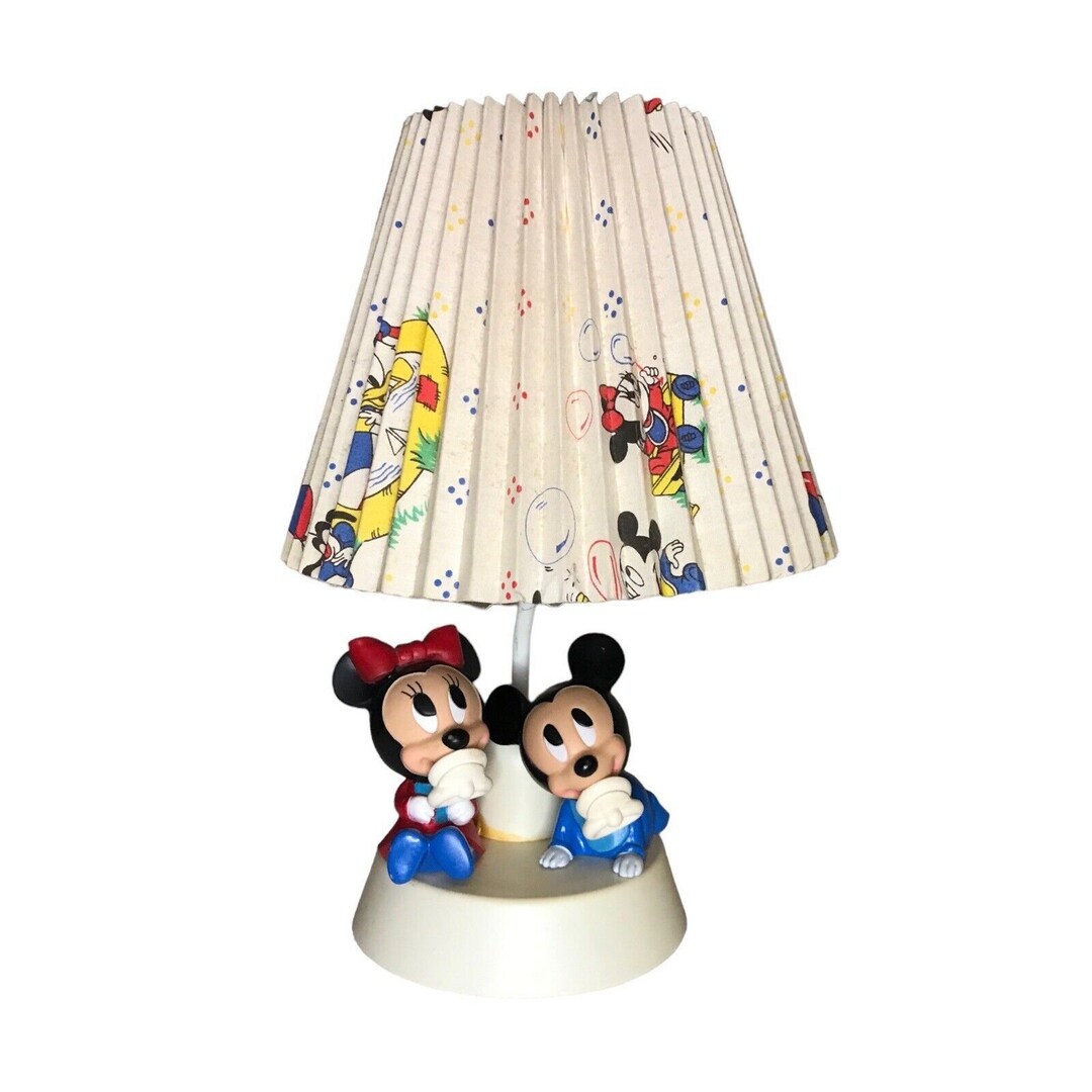 Walt Disney Baby Mickey and Minnie Mouse Nursery Lamp Night Light Shade ...