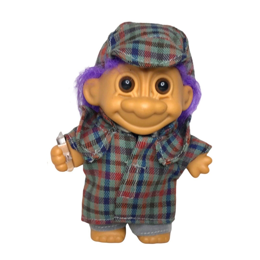 Vintage Russ Troll Doll Purple Hair Sherlock Holmes Costume 1980s 1990s ...