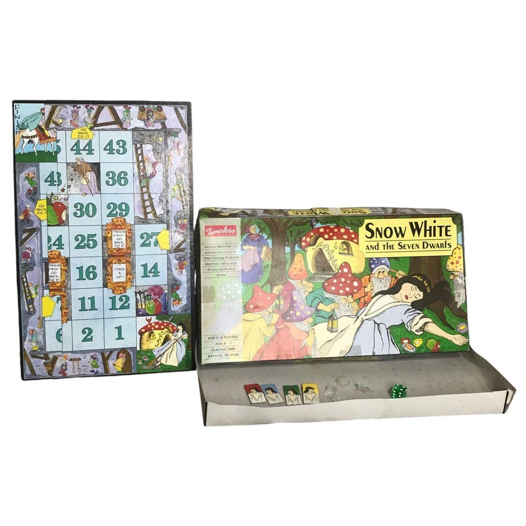 Vintage Snow White Board Game | Timeless Games | Snakes & Ladders Style ...