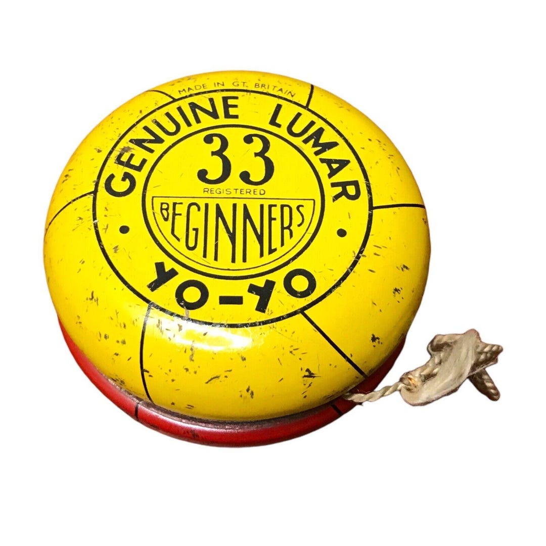 Vintage LUMAR 33 Yoyo Red and Yellow Collectible Circa 1950s British ...