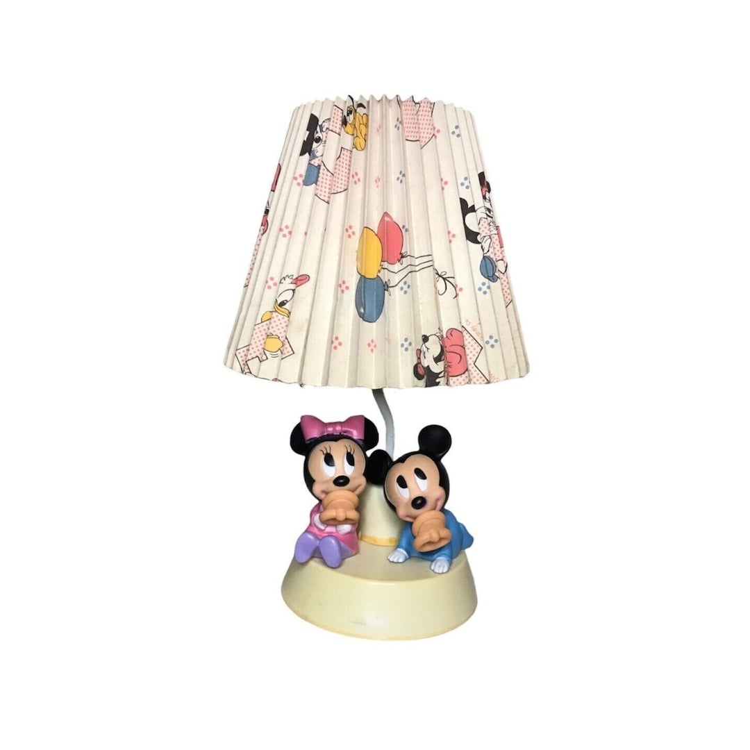 Walt Disney Baby Mickey and Minnie Mouse Nursery Lamp Night Light Shade ...