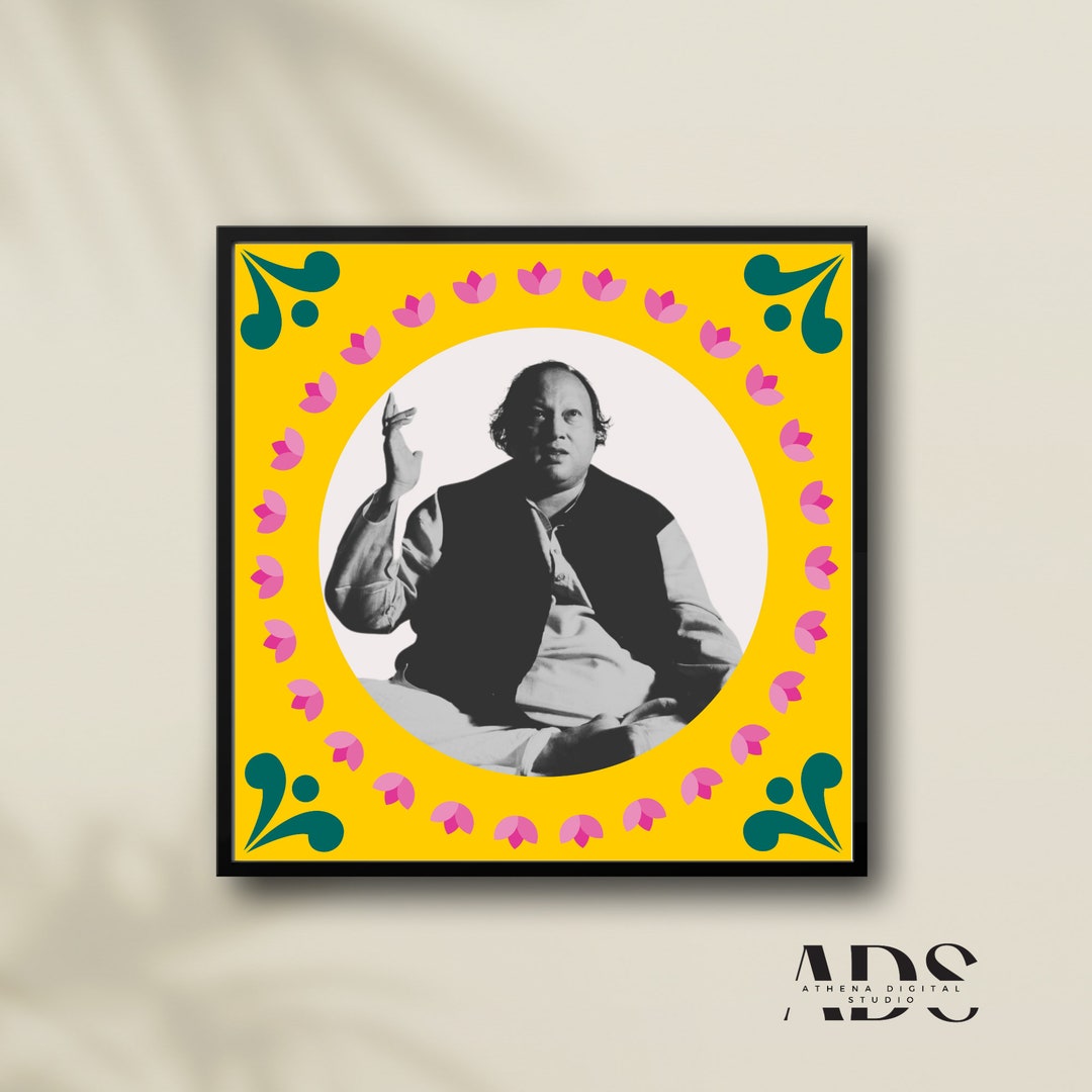 Retro Nusrat Fateh Ali Khan Poster - Pakistani Truck Art Digital Print ...