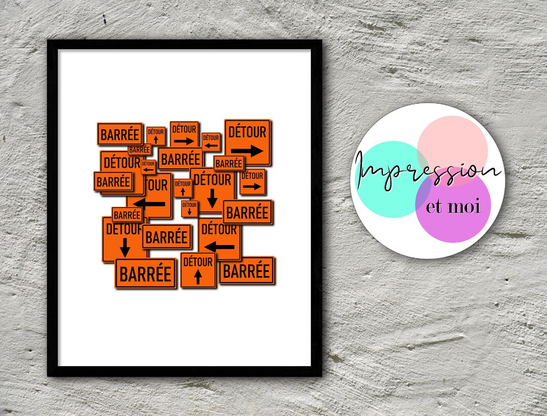 Detour and Barred Poster - Etsy