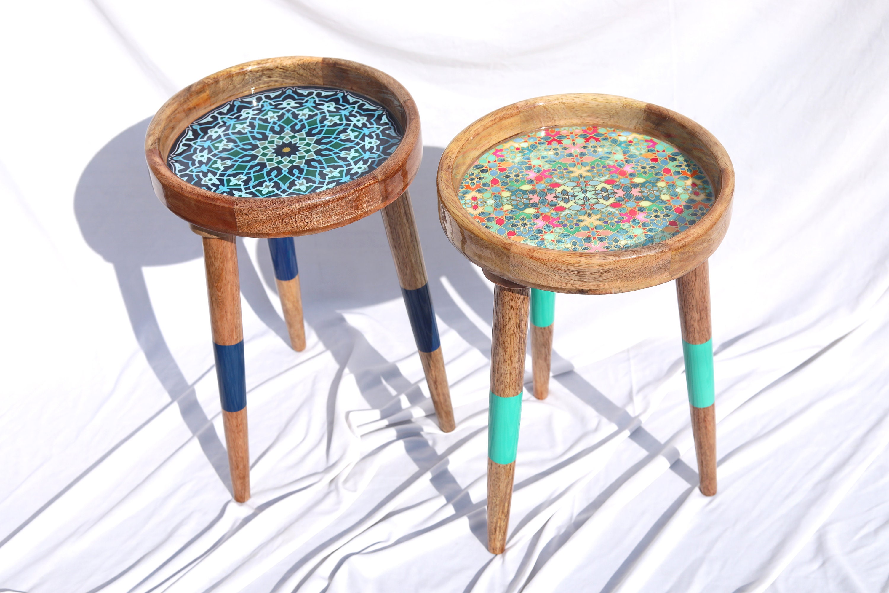 Narrow Side Table, Solid Wood Side Table for Living Room, Slim End ...