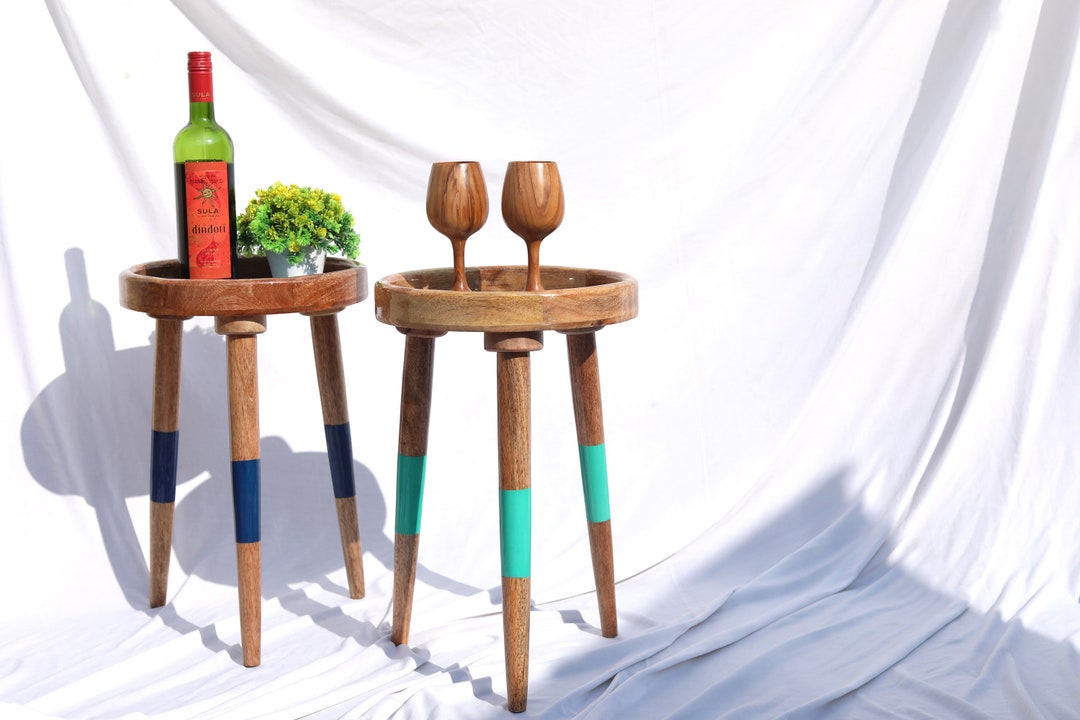 Narrow Side Table Solid Wood Side Table for Living Room Slim - Etsy