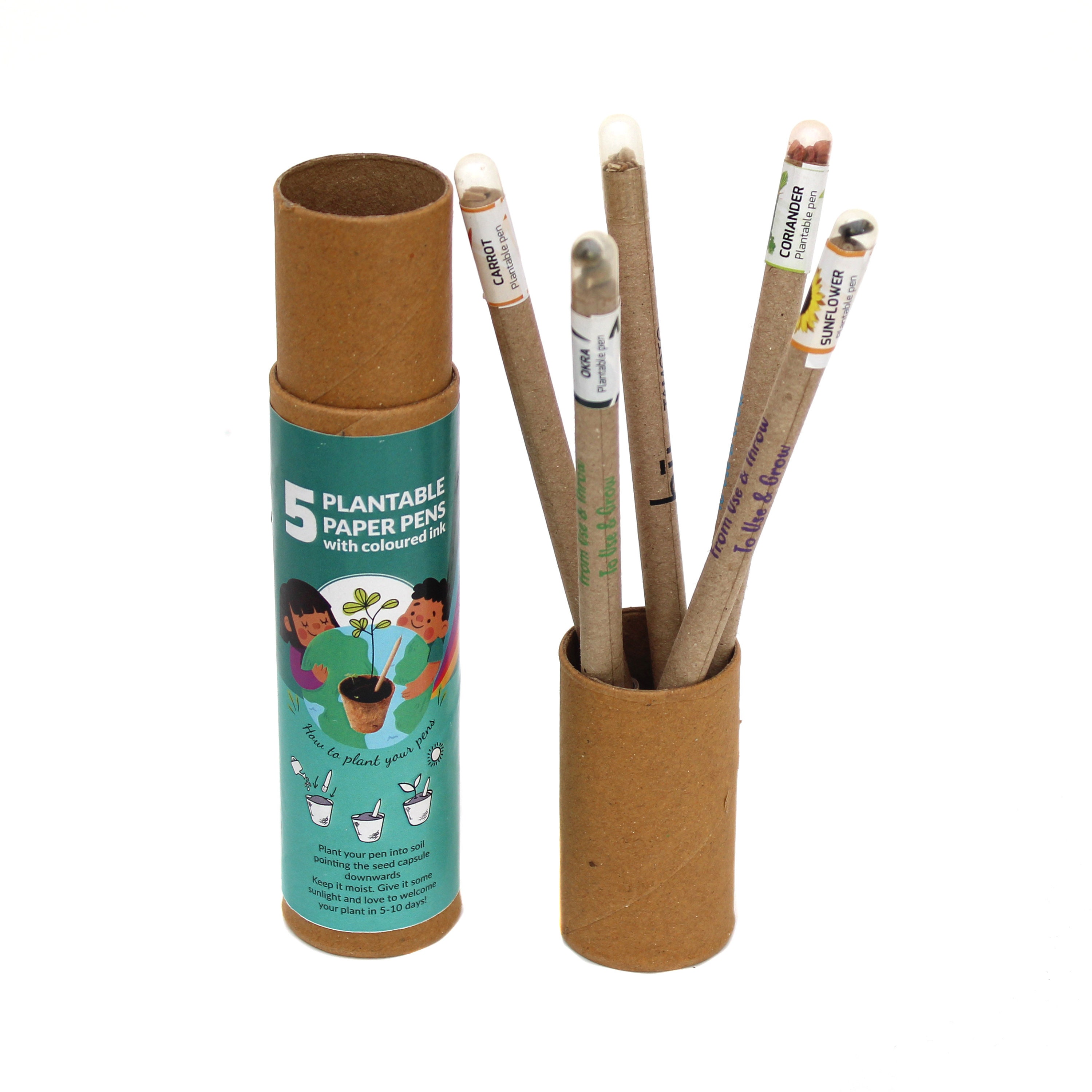 Plantable Seed Ballpoint Pens: Recycled Paper Body, Nine Seed Options ...