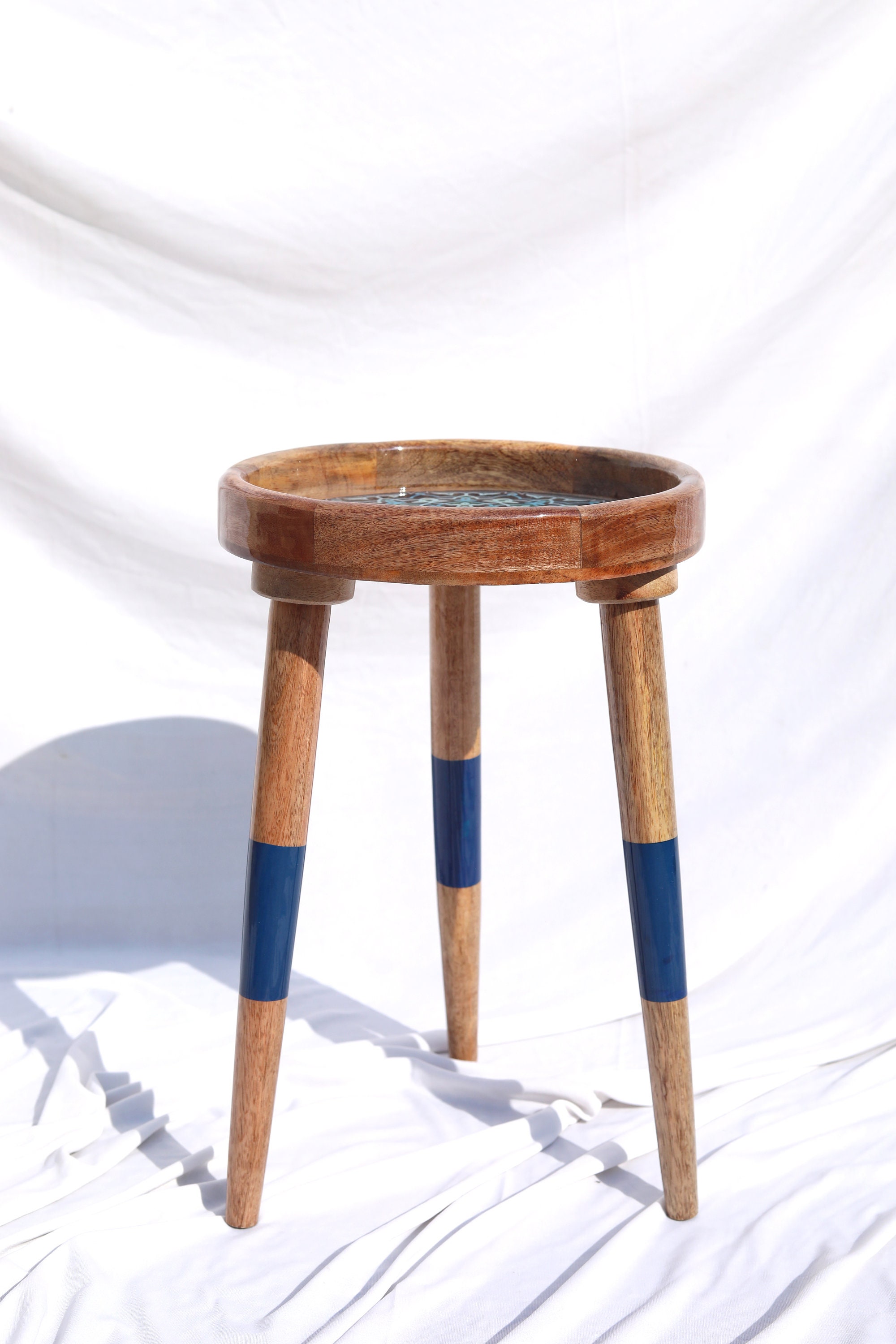 Narrow Side Table, Solid Wood Side Table for Living Room, Slim End ...