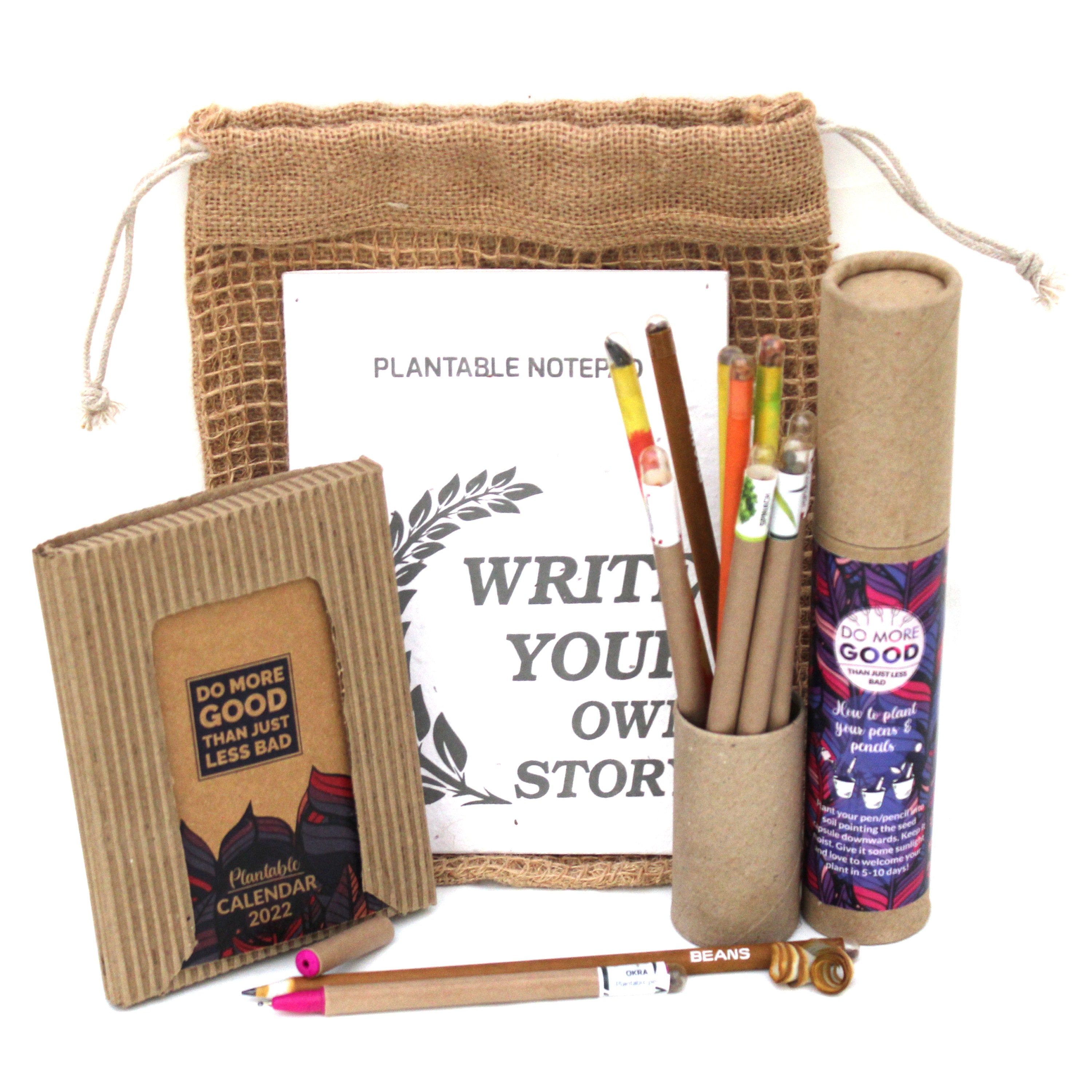 Plantable Stationery Kit With 2023 Calendar in a Jute Bags, Eco ...