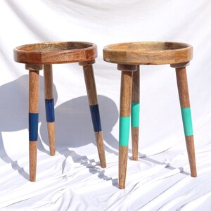 Narrow Side Table, Solid Wood Side Table for Living Room, Slim End ...