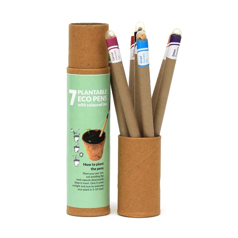 Plantable Seed Ballpoint Pens: Recycled Paper Body, Nine Seed Options ...