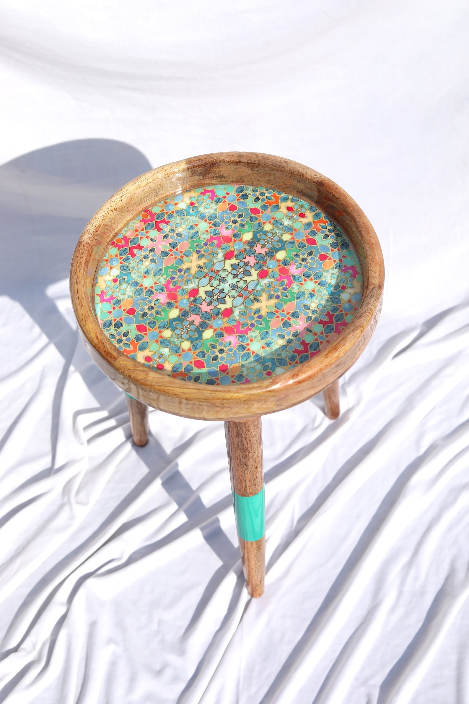 Narrow Side Table, Solid Wood Side Table for Living Room, Slim End ...