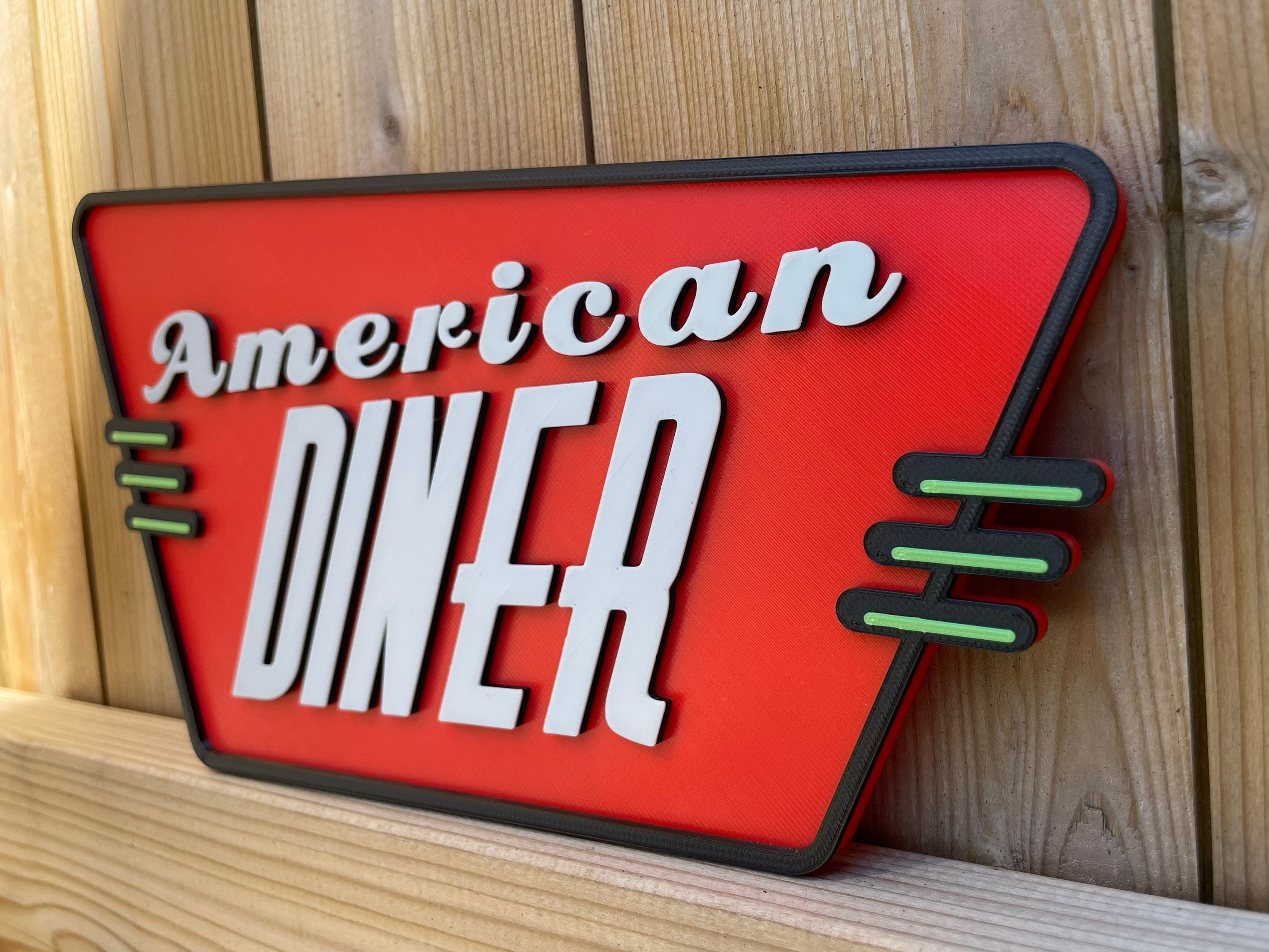 American Diner Sign Retro Diner Sign Customized US Diner 50s Sign ...
