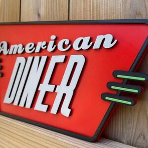 American Diner Sign Retro Diner Sign Customized US Diner 50s Sign ...
