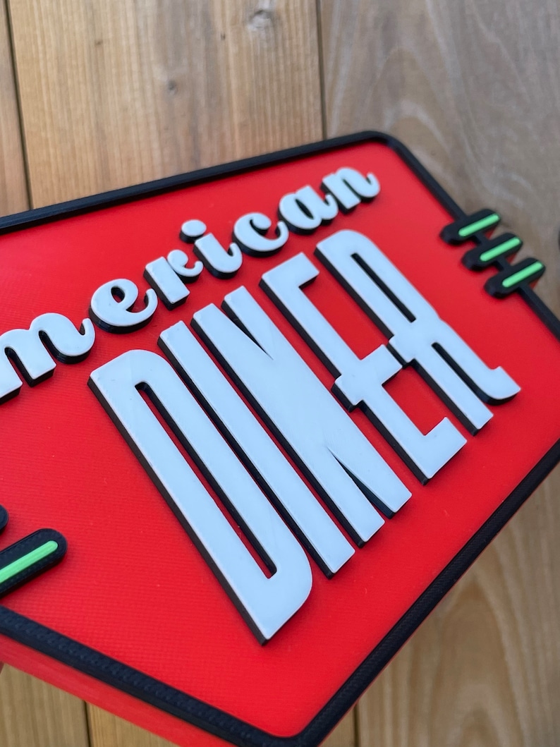 American Diner Sign Retro Diner Sign Customized US Diner 50s Sign ...