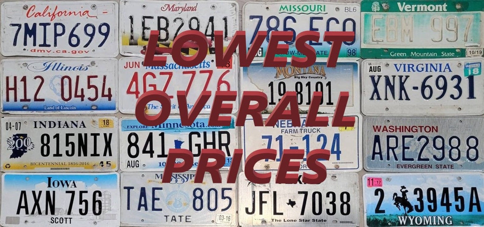VINTAGE Used EMBOSSED License Plates for Less or Get 50 State - Etsy