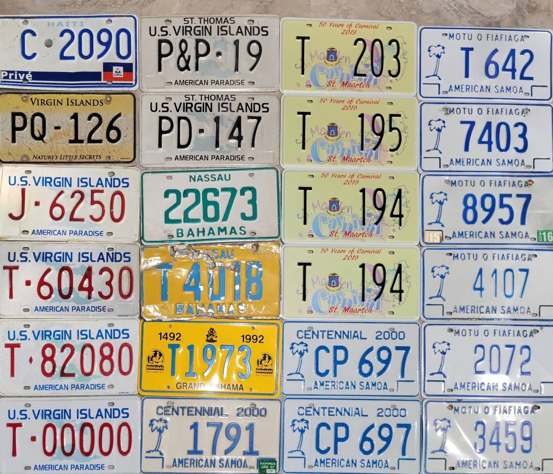 Island License Plates From Bahamas, Virgin Islands and American Samoa ...