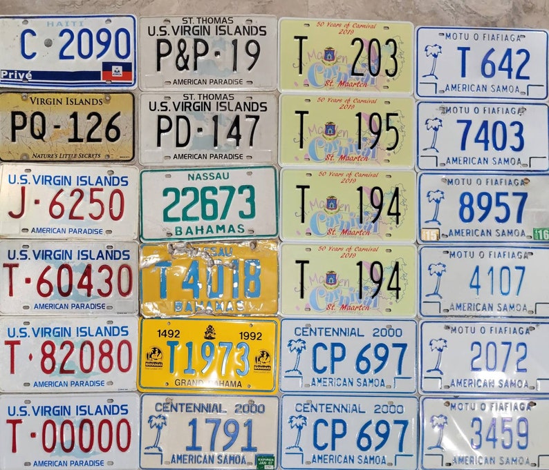 Island License Plates From Bahamas Virgin Islands and - Etsy