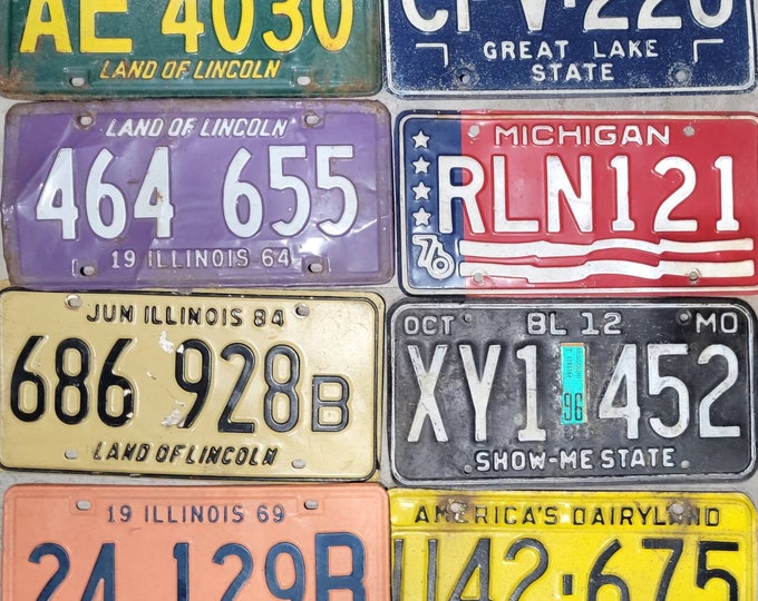 REAL License Plates in 8 Different Colors From at Least 3 Different ...