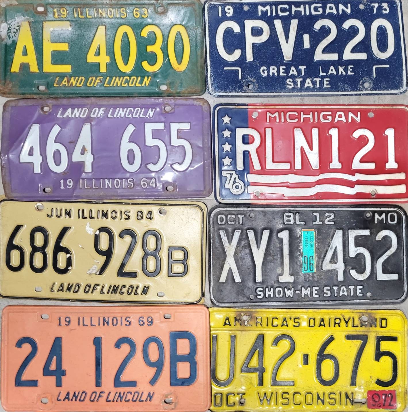 REAL License Plates in 8 Different Colors From at Least 3 Different ...