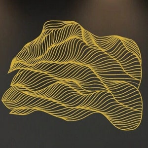 Gold Metal Line Art Gold Metal Wall Sculpture Gold Metal - Etsy