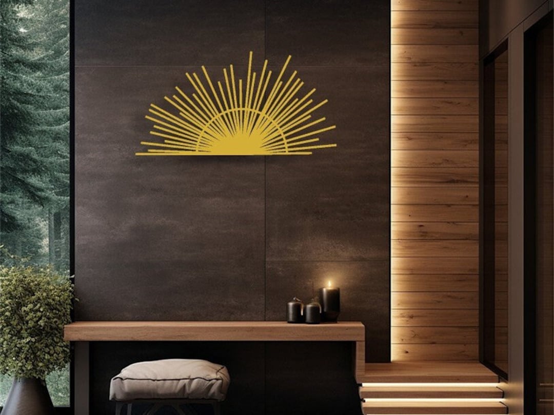 Gold Metal Wall Decor Large, Round Wall Sculpture Art, Extra Large Sun ...