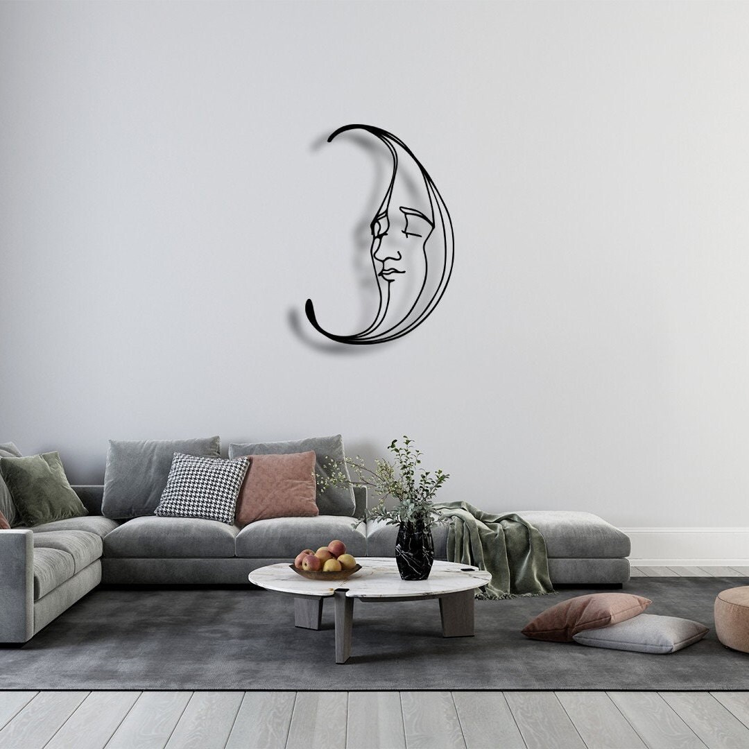 Metal Stylish Wall Decor, Half Moon Metal Wall Decor, Abstract Half ...