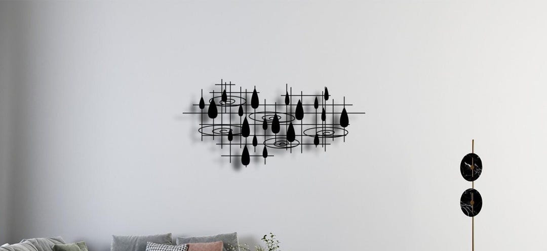 Geometric Raindrop Metal Wall Art: Modern Minimalist Decor - Etsy