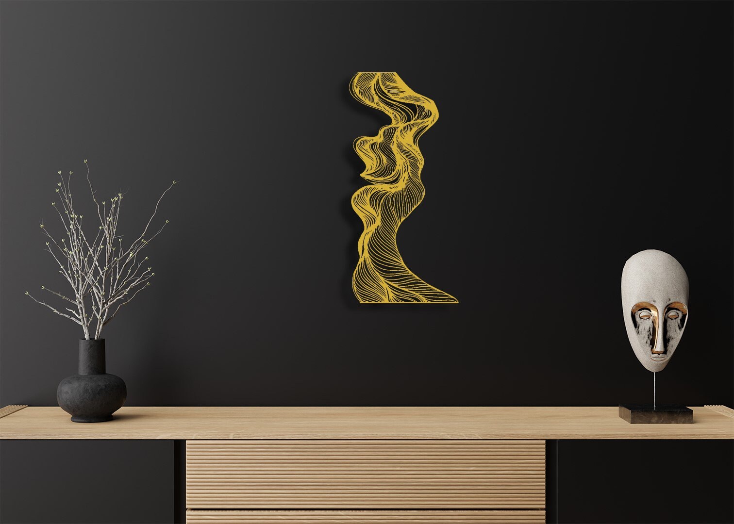 Wall Design,large Metal Wall Sign for Bedroom,guest Room Hanging,gold ...