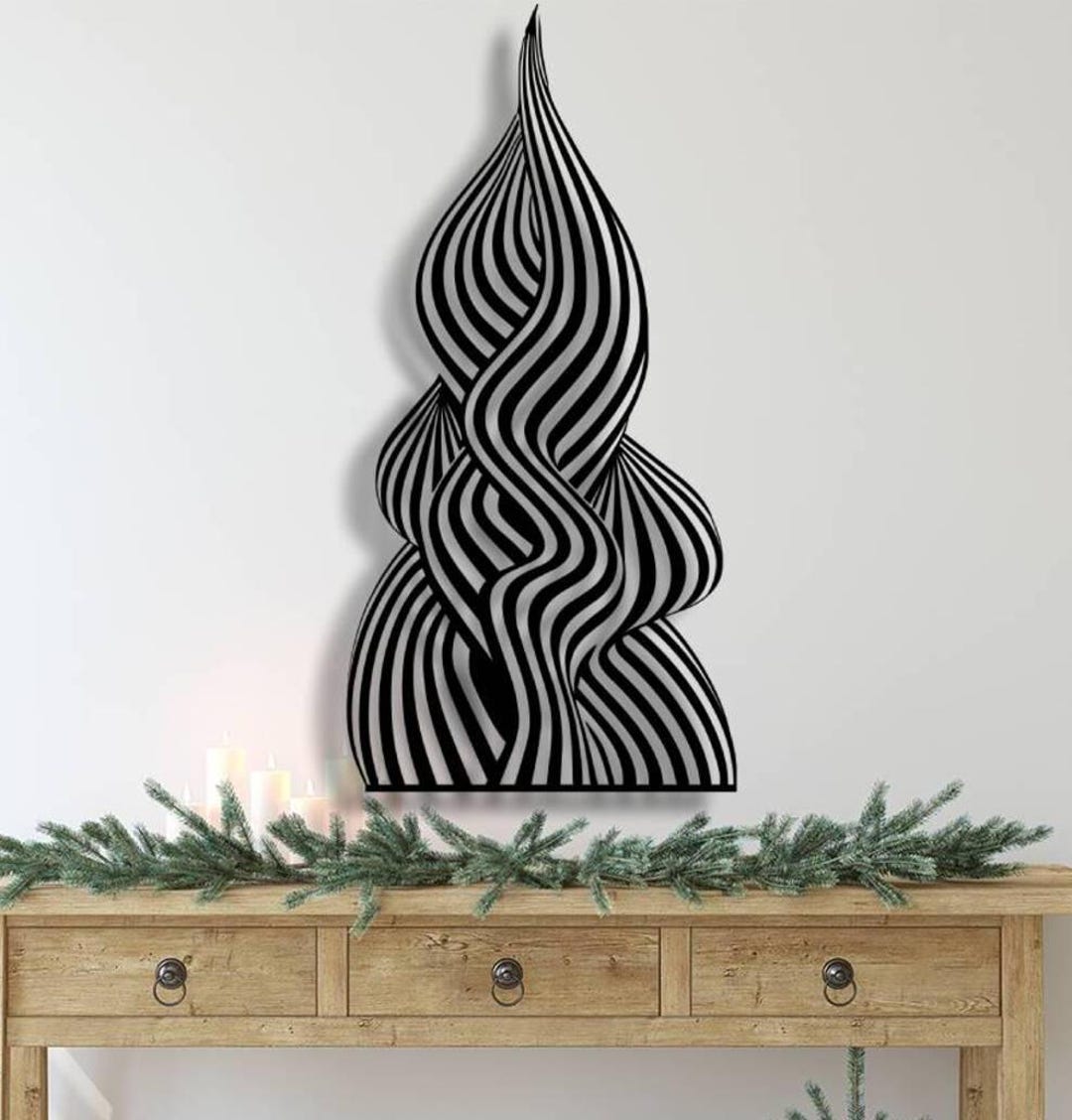 Abstract Metal Wall Art: Laser Cut Illusion Decor - Etsy