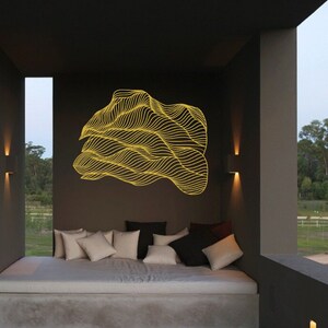 Gold Metal Line Art Gold Metal Wall Sculpture Gold Metal - Etsy