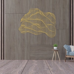 Gold Metal Line Art Gold Metal Wall Sculpture Gold Metal - Etsy