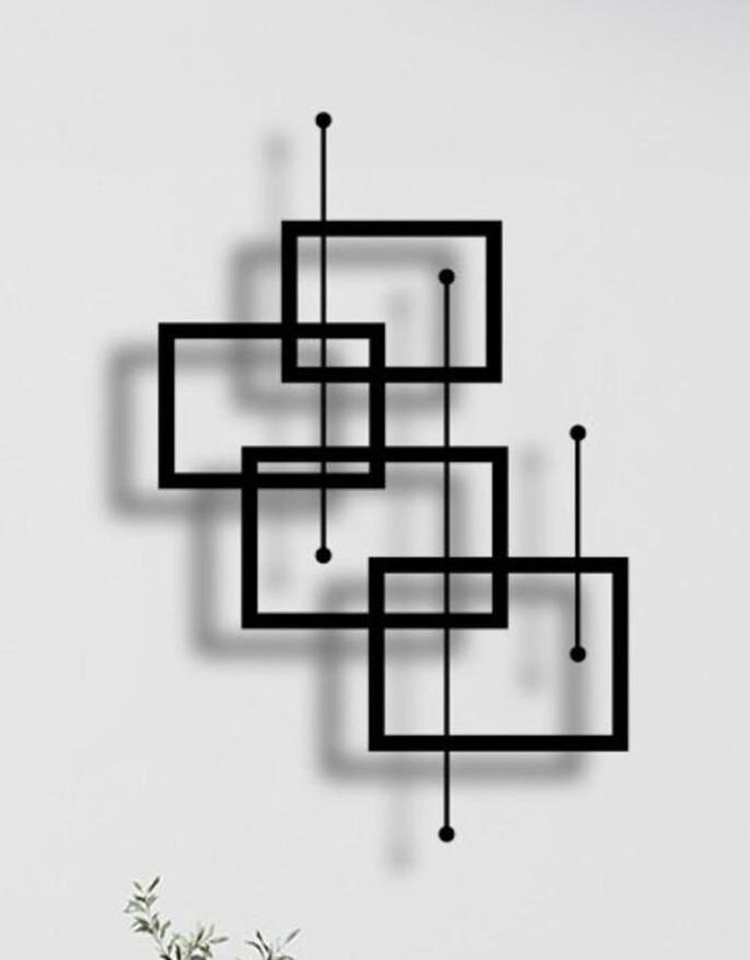 Sheet Metal Art, Square Bars Design Living Room Wall Hanging, Home ...