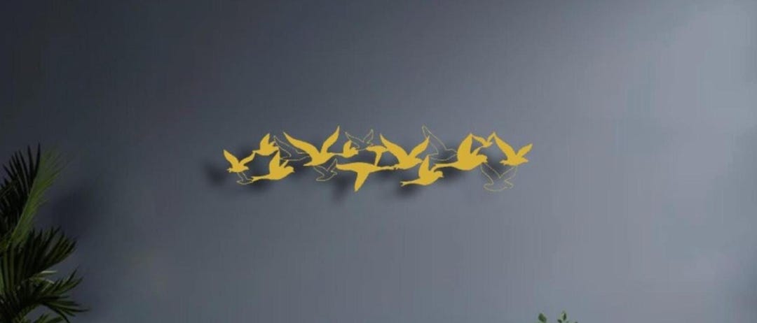 Metal Bird Flock Wall Decor: Contemporary Wall Art - Etsy