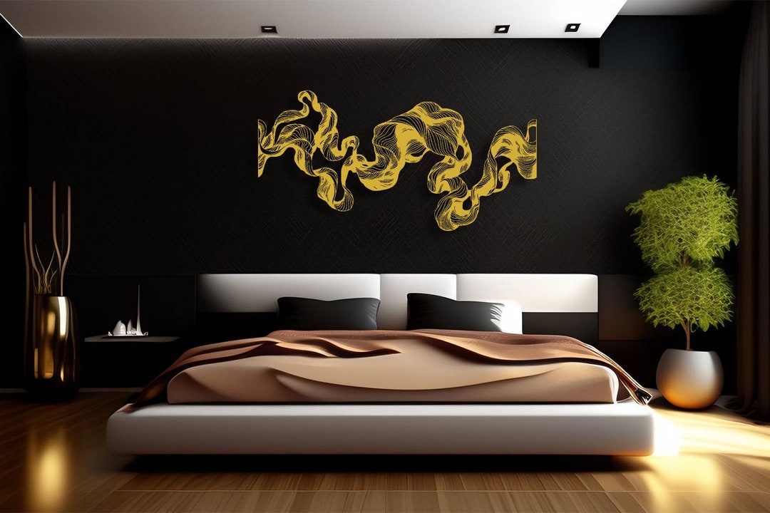 Geometric Lines Wall Sign,metal Irregular Wall Sculpture, Large Metal ...