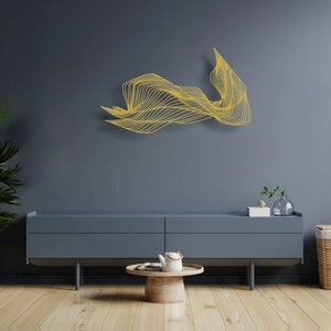 Water Waves Metal Sculpture for Office Walls, Waves Metal Wall Art ...
