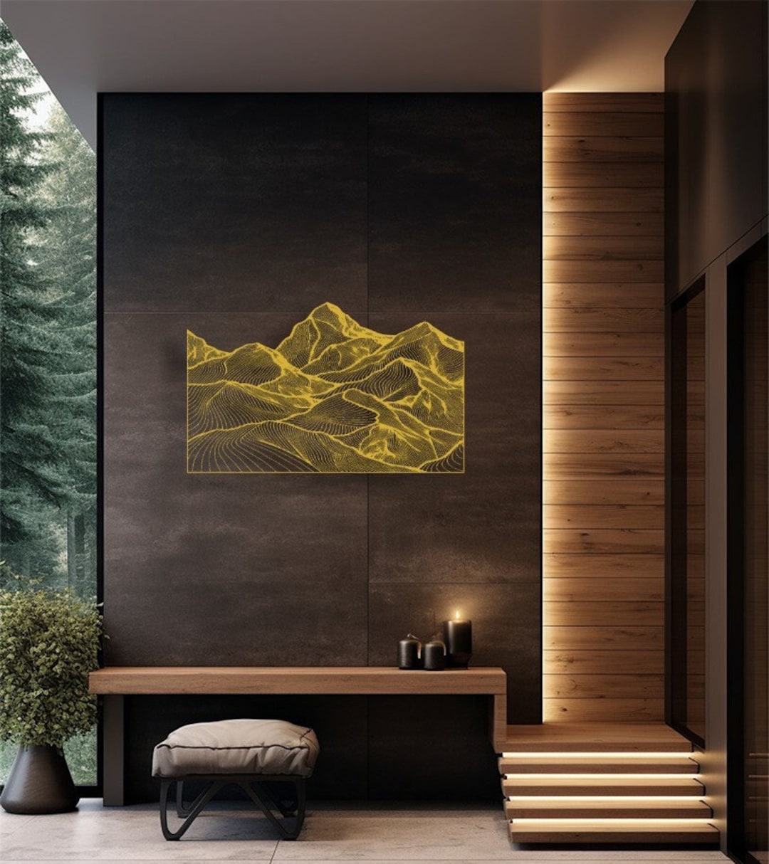 Metal Irregular Mountain Art for Wall Decor,abstract Metal Wall Hanging ...