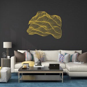 Gold Metal Line Art Gold Metal Wall Sculpture Gold Metal - Etsy