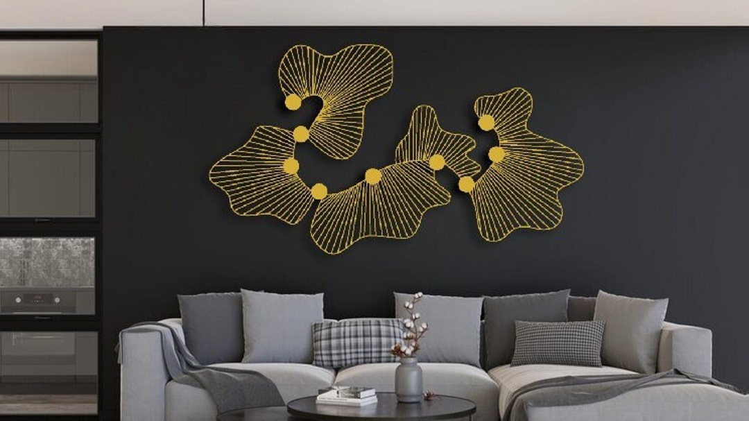 Gold Abstract Wall Art Metal Wall Sign Wall Design Wall Art - Etsy